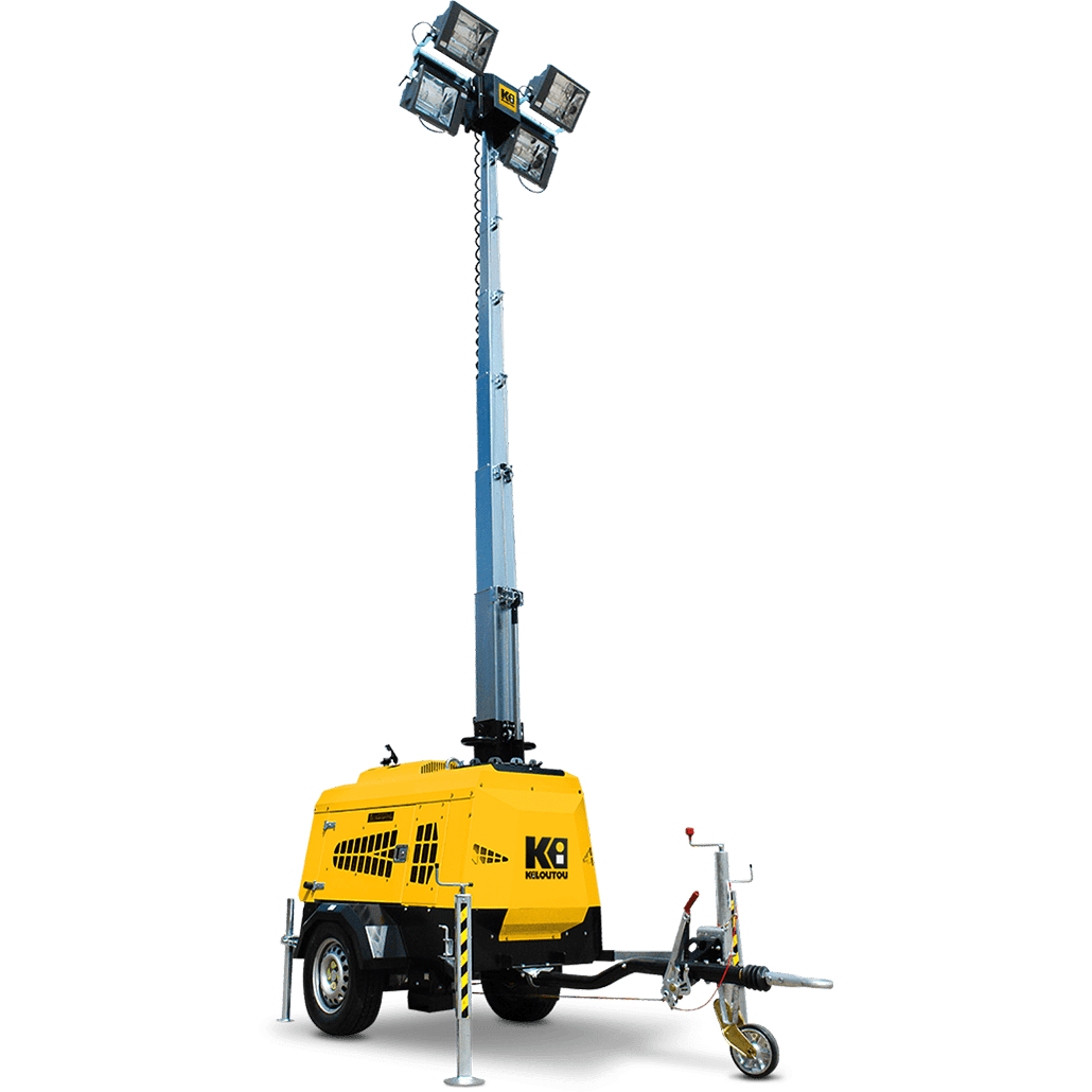 Mieten Lichtmast auf Anhänger - 4 x 1000 W - 7,00 m - Kiloutou
